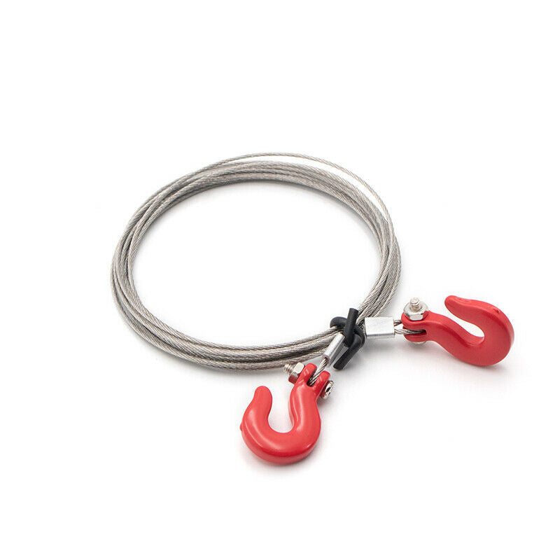KYX 1/10 Scale Realistic Stainless Steel Cable & Hook Tow Shackle set ...