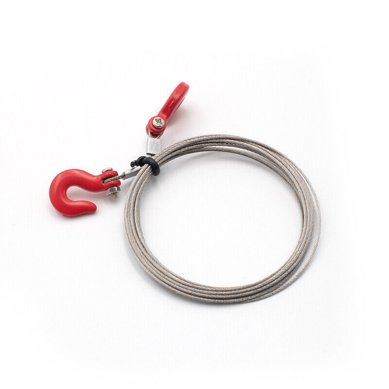 KYX 1/10 Scale Realistic Stainless Steel Cable & Hook Tow Shackle set ...